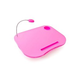 Relaxdays Laptop Tablett Laptopkissen mit Licht pink