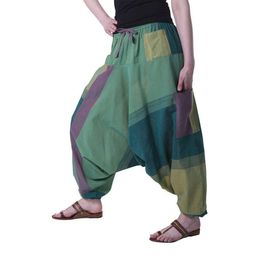 Kunst und Magie Haremshose Damen Harem Hose Bunt Aladin Haremshose Pluderhose Pumphose Goa Hippie