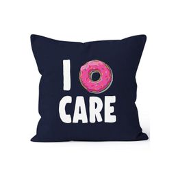 MoonWorks Dekokissen Kissen-Bezug I Donut care I do not care don´t care Kissen-Hülle Deko-Kissen Baumwolle MoonWorks®