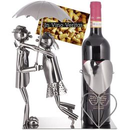 BRUBAKER Weinflaschenhalter Paar mit Regenschirm