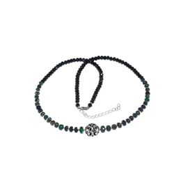 Bella Carina Perlenkette Kette mit echtem Schwarz Opal mit Silberkugel