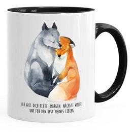 MoonWorks Tasse Geschenk-Tasse Liebe Spruch Ich will dich heute morgen nächste Woche Fuchs verliebt Freund Freundin MoonWorks®