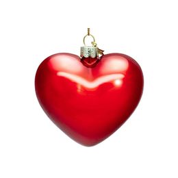 SIKORA Christbaumschmuck SIKORA BS493 Rotes Herz Glas Figur Weihnachtsbaum Anhänger