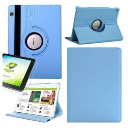 Wigento Tablet-Hülle Für Apple iPad Pro 11.0 Zoll 2018 / iPad Air 2020 4. Gen./ Air 2022 360 Grad Hülle Cover Tasche Hellblau Kunst Leder Case Neu + 0