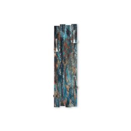 Kreative Feder Wandgarderobe Wand-Garderobe „Altes Holz Blau“ aus Holz