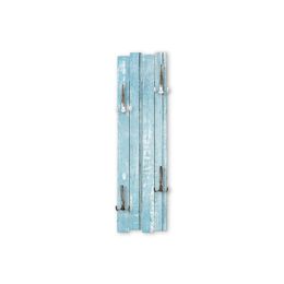 Kreative Feder Wandgarderobe Wand-Garderobe „Altes Holz Hellblau“ aus Holz