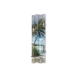 Kreative Feder Wandgarderobe Wand-Garderobe „Palmenstrand“ aus Holz