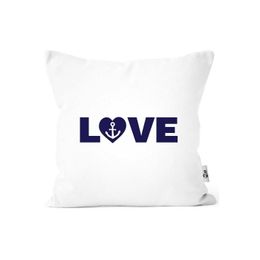 MoonWorks Dekokissen Kissenbezug Love mit Anker Motiv Liebe maritim Geschenk MoonWorks®