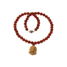 Bella Carina Perlenkette Kette mit Karneol und Buddha