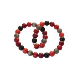 Bella Carina Perlenkette Polaris Perlen Kette 14 mm rot schwarz grau