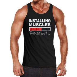MoonWorks Tanktop Herren Tanktop Installing Muscles Please Wait Fitness Gym Bodybuilder MoonWorks® mit Print