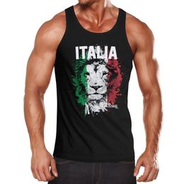 MoonWorks Tanktop Herren Tanktop Fanshirt Italien Löwe EM WM Fußball Flagge Italy MoonWorks mit Print