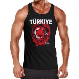 MoonWorks Tanktop Herren Tanktop Fanshirt Türkei Türkiye Turkey EM WM Fußball Löwe MoonWorks® mit Print