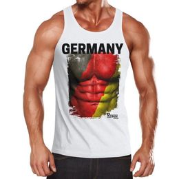 MoonWorks Tanktop EM Tanktop Herren Fußball Deutschland Flagge Fanshirt Waschbrettbauch MoonWorks® mit Print