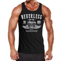 Neverless Tanktop Herren Tank Top Biker Motorrad Motorblock Engine Flügel Wings Neverless® mit Print