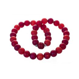 Bella Carina Perlenkette Kette mit Polaris Perlen rot 14 mm