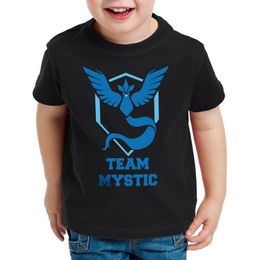 style3 Print-Shirt Kinder T-Shirt Team Mystic Team Blau Blue Weisheit kampf pokeball poke eis arena
