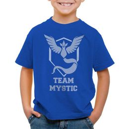 style3 Print-Shirt Kinder T-Shirt Team Mystic Team Blau Blue Weisheit kampf pokeball poke eis arena