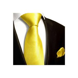 Paul Malone Krawatte Herren Seidenkrawatte mit Tuch modern uni einfarbig 100% Seide (Set