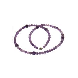 Bella Carina Perlenkette Lange Kette mit Amethyst matt