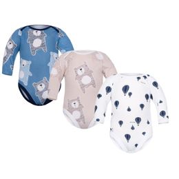 Divita-Mode Shirtbody Baby Body mit langen Ärmeln Babykleidung Mädchen Jungs 3er Set (3-tlg)