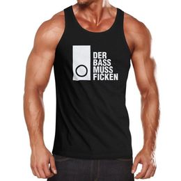 MoonWorks Tanktop Herren Tanktop Techno Spruch Der Bass muss Ficken Party Festival Rave MoonWorks® mit Print