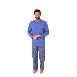 Trend by Normann Pyjama Herren Schlafanzug lang mit Flanell Hose