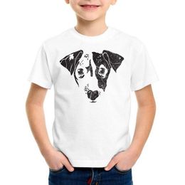 style3 Print-Shirt Kinder T-Shirt Dog Hund Haustier Tier jack russel terrier Hundegesicht kopf top