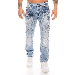 Cipo & Baxx Cipo & Baxx Slim-fit-Jeans Herren Jeans Hose mit vielen Details Jeanshose mit ausgefallener Waschung und sytlischer Taschenarretierung