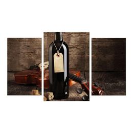 Bilderdepot24 Leinwandbild Wein und Violine