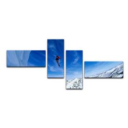 Bilderdepot24 Leinwandbild Skifahrer im Sprung