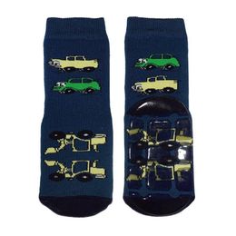 WERI SPEZIALS Strumpfhersteller GmbH ABS-Socken Kinder ABS-Socken für Jungs >>Große Autos<< aus Baumwolle mit Frottee