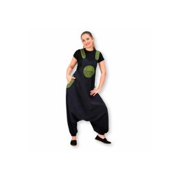 Kunst und Magie Latzhose Hippie Latzhose Haremshose Hose Boho Jumpsuit Overall Blume des Lebens