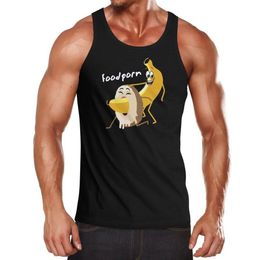 MoonWorks Tanktop Herren Tanktop Food Porn Motiv Spruch lustig Banane Donut Muscle Shirt Achselshirt MoonWorks® mit Print