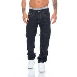 Cipo & Baxx Cipo & Baxx Regular-fit-Jeans Herren Jeans Hose mit stylischen Applikationen und gewachster Waschung Dicke Nähte