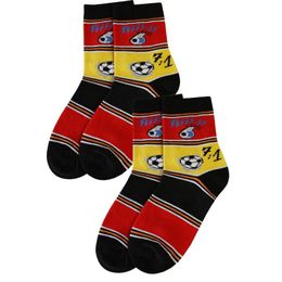 WERI SPEZIALS Strumpfhersteller GmbH Basicsocken Kinder Socken 2-er Pack für Jungs >>Fußballfan<< aus Baumwolle (Set)