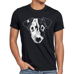 style3 Print-Shirt Herren T-Shirt Dog Hund Haustier Tier jack russel terrier Hundegesicht kopf top