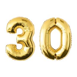 MyBeautyworld24 Folienballon Zahlenballon 100 cm in gold für Deko Geburtstag