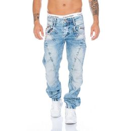 Cipo & Baxx Cipo & Baxx Regular-fit-Jeans Herren Jeans Hose mit ausgefallener Nahtstruktur Jeanshose mit aufwendiger Nahtverzierung