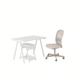 IKEA TROTTEN / FLINTAN Schreibtisch+Aufbewahrungskombi