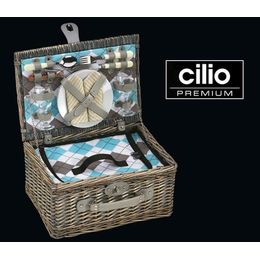 Cilio Picknickkorb Cilio - Picknick-Korb "Stresa" Weide mit Geschirr 2 Personen 155716