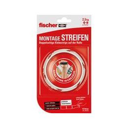 Fischer GOW Montagestreifen, 19 St&uuml;ck, Klebeband wei&szlig;, 22mm x 36mm
