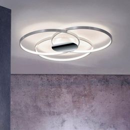 Trio Sedona LED Deckenleuchte &Oslash; 80 H:8 cm, chrom/aluminium geb&uuml;rstet 673210306