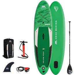 Inflatable SUP-Board Aqua Marina "Breeze iSUP BT-21BRP" Wassersportboards Gr. 9'10 - 300cm 300 cm, grün (hellgrün) Stand Up Paddle