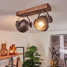 hofstein Herford Deckenleuchte Braun, Holz dunkel, 2-flammig