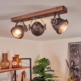 hofstein Herford Deckenleuchte Holz dunkel, 3-flammig