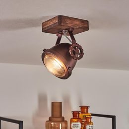 hofstein Herford Deckenleuchte Holz dunkel, Rostfarben, 1-flammig