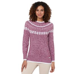 Norwegerpullover Casual Looks "Pullover" Gr. 48, bunt (bordeau x, altrosa, meliert) Damen Pullover Norweger