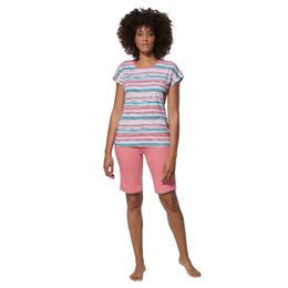 wäschepur Shorty WÄSCHEPUR Gr. 52/54, rosa (flamingo, flamingo, gestreift) Damen Homewear-Sets Pyjamas