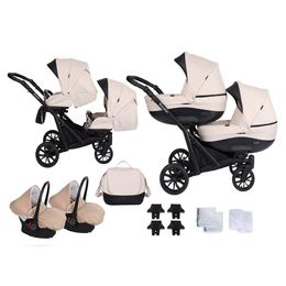 babies-on-wheels Zwillings-Kombikinderwagen Twin-Go 4 in 1 inkl. Sportsitze